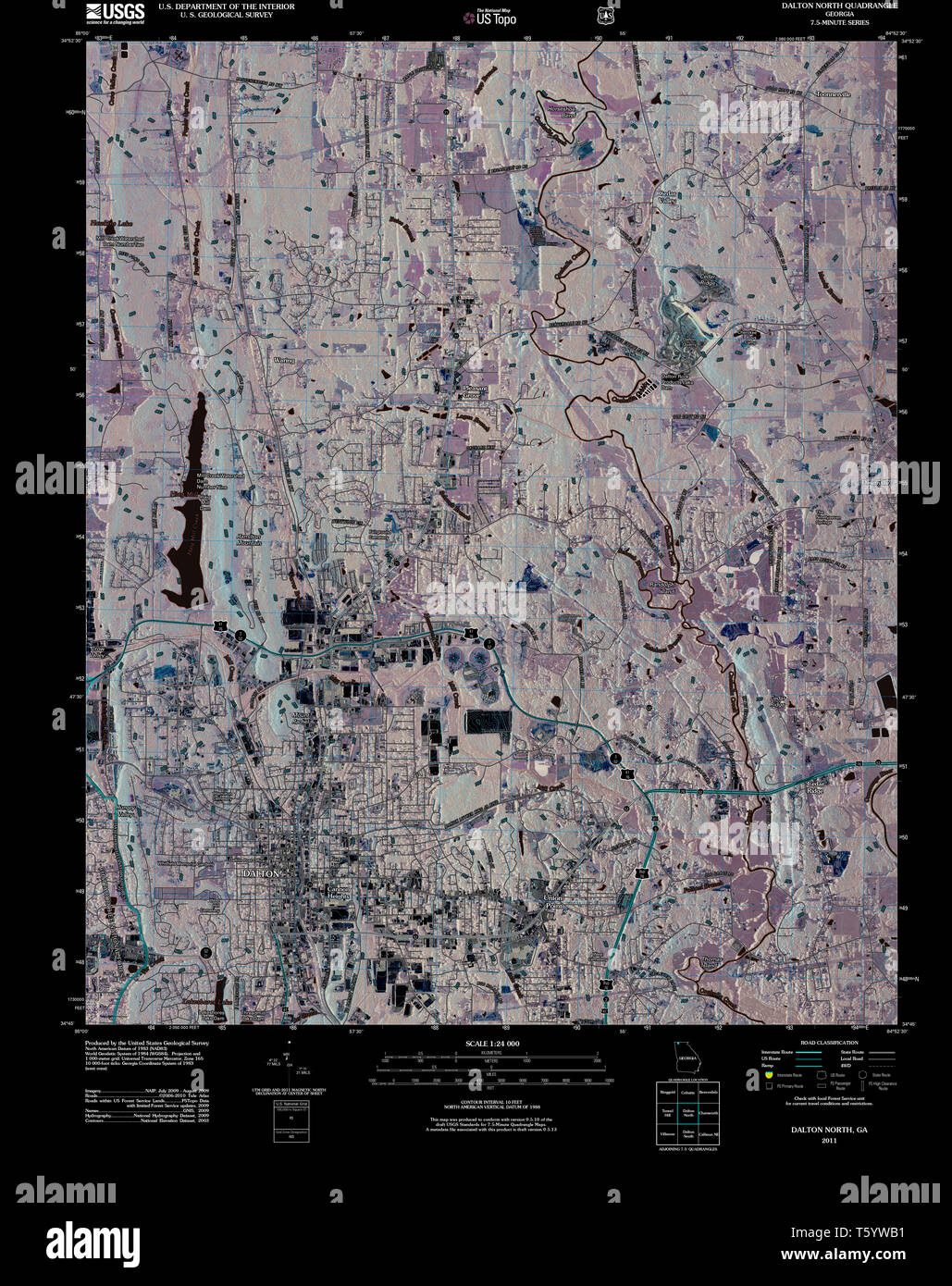 Map of dalton georgia hi-res stock photography and images - Alamy