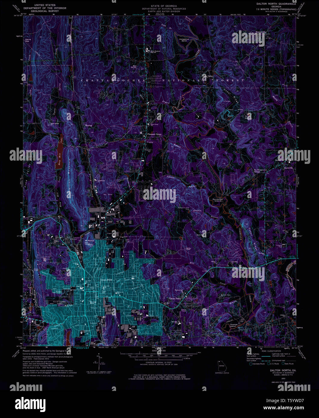 Map of dalton georgia hi-res stock photography and images - Alamy