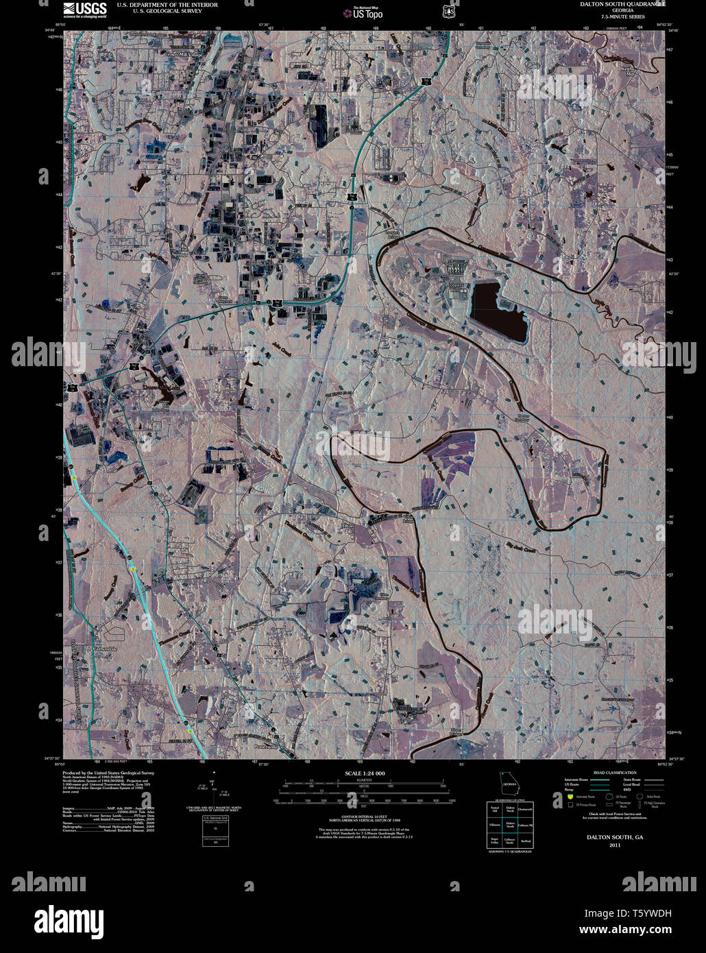 Map of dalton georgia hi-res stock photography and images - Alamy