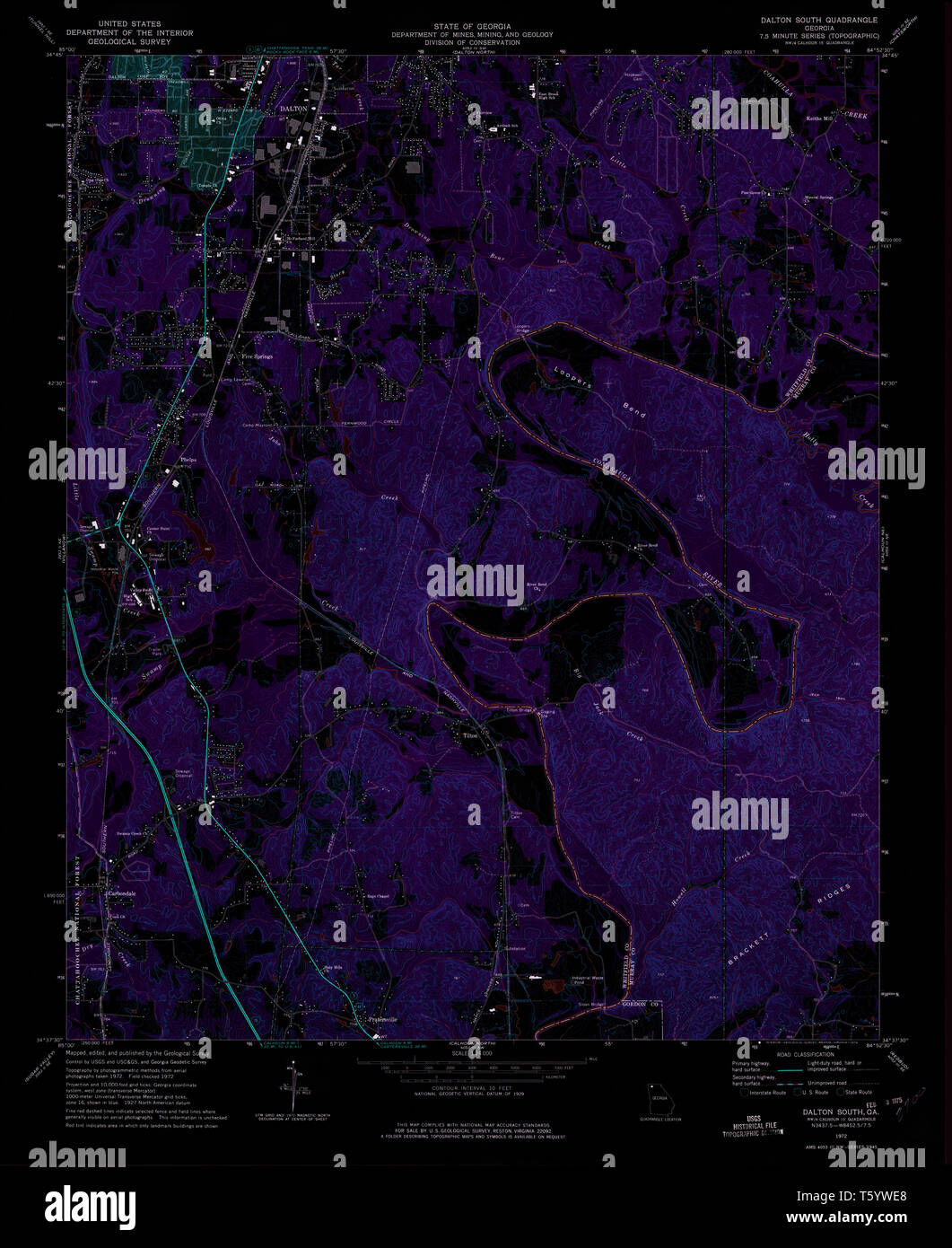 Map of dalton georgia hi-res stock photography and images - Alamy