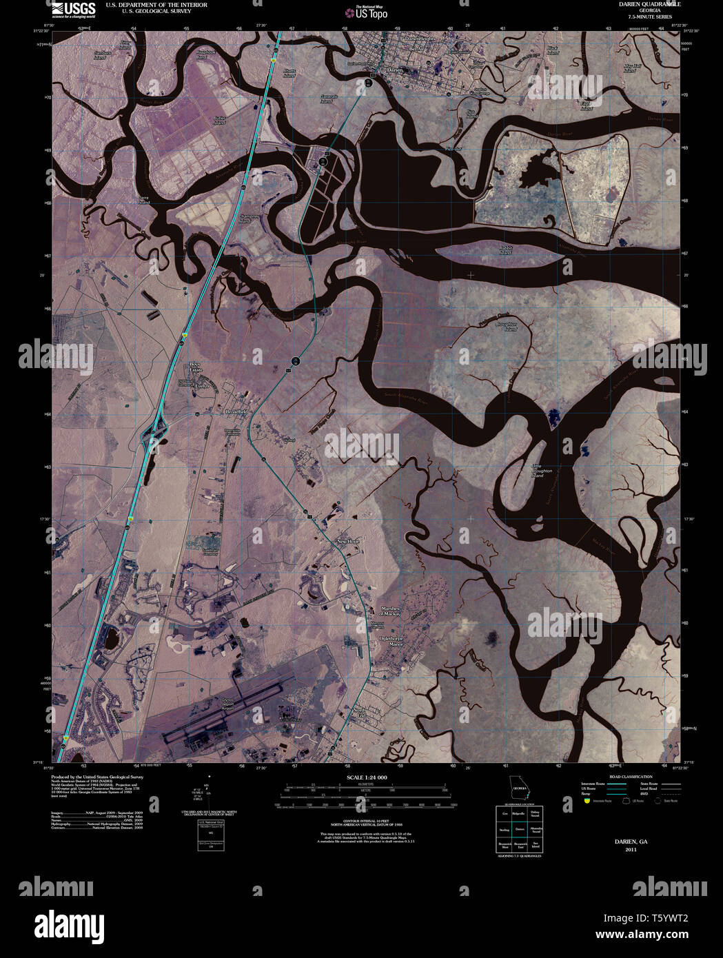 Map of darien hi-res stock photography and images - Alamy