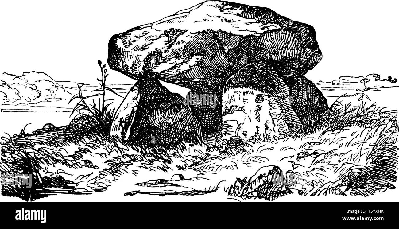 A Scandinavian Cromlech used to describe prehistoric megalithic ...