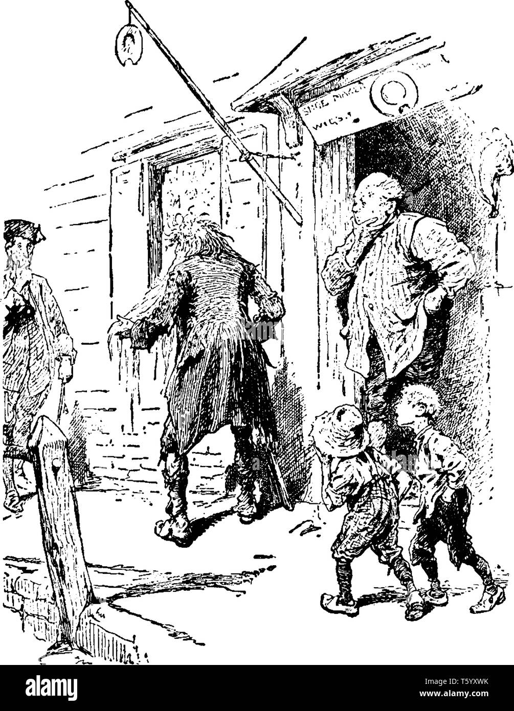 Looking into store Stock Vector Images - Alamy