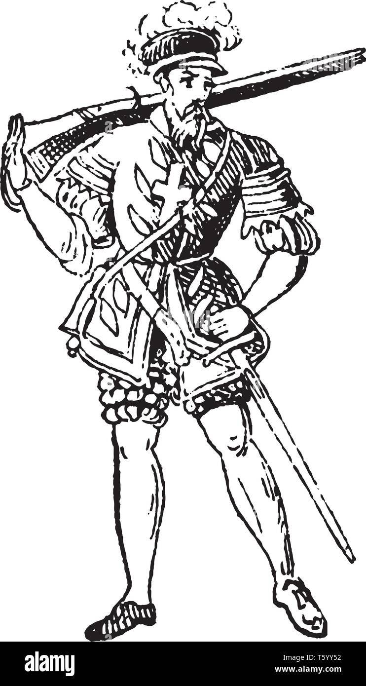 This illustration represents Military Costume from the Time of Henry ...