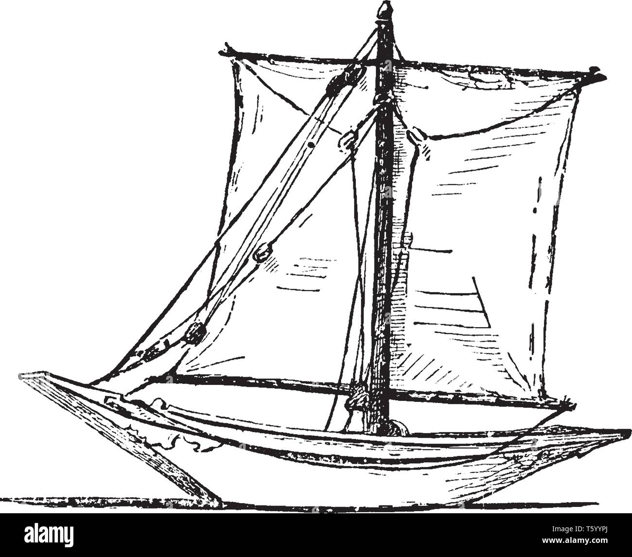 Canoe with a sail Stock Vector Images - Alamy