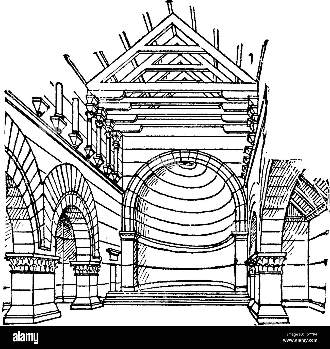 Black white village church Stock Vector Images - Alamy