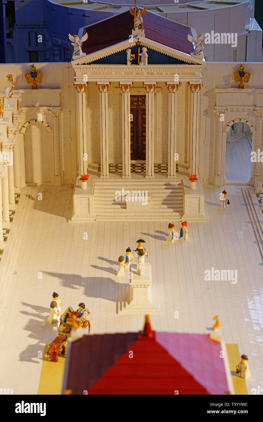 TRIESTE, ITALY -12 APR 2019- View of the I Love Lego exhibit in the ...