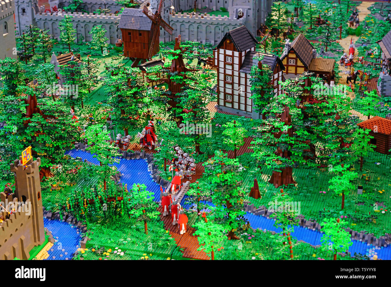 TRIESTE, ITALY -12 APR 2019- View of the I Love Lego exhibit in the ...