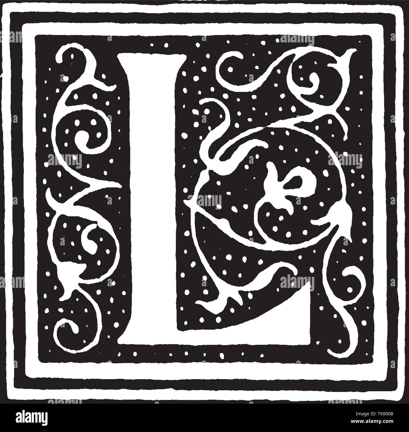 Decorative letter l black and white Stock Vector Images - Alamy