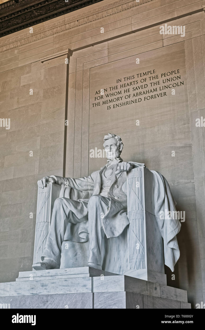 Lincoln Memorial statue in Washington DC USA Stock Photo - Alamy
