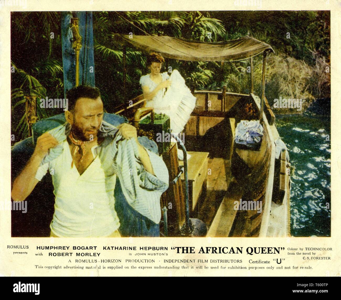 Humphrey Bogart Katharine Hepburn THE AFRICAN QUEEN 1951 director John ...