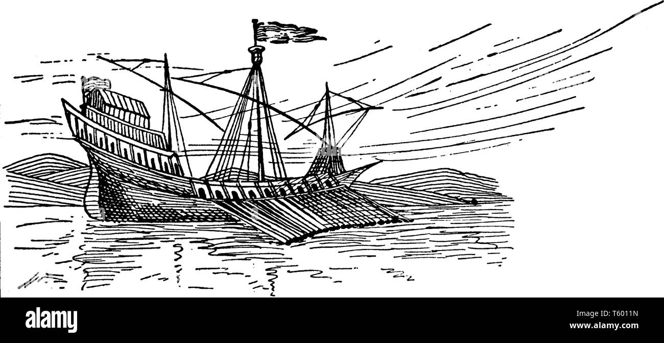 Medieval Ship Drawing