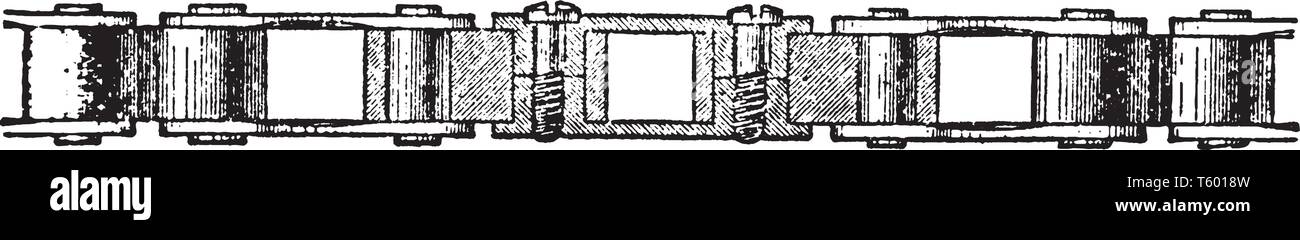 Bicycle Chain consists of a series of central blocks connected by side ...