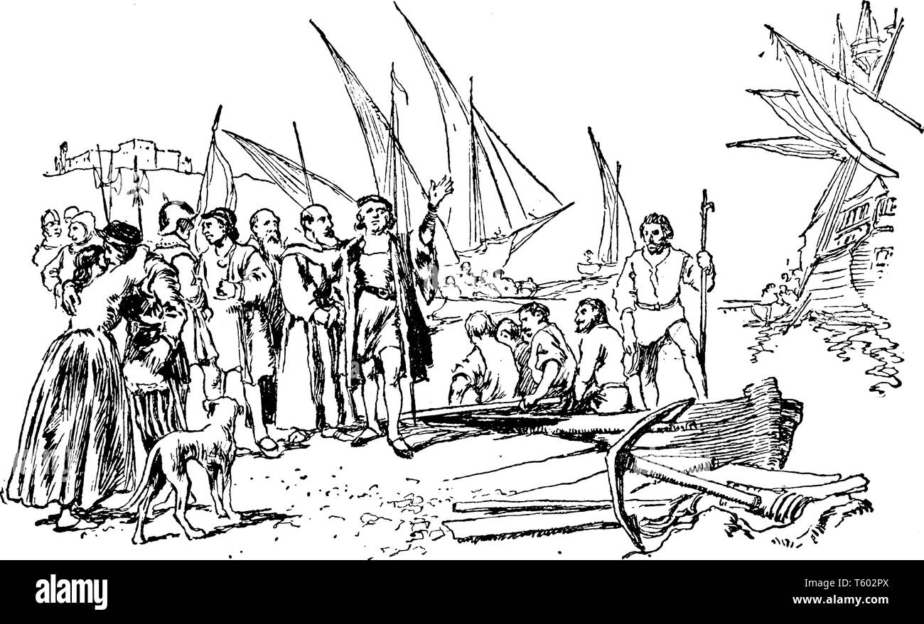 Palos christopher columbus Stock Vector Images - Alamy