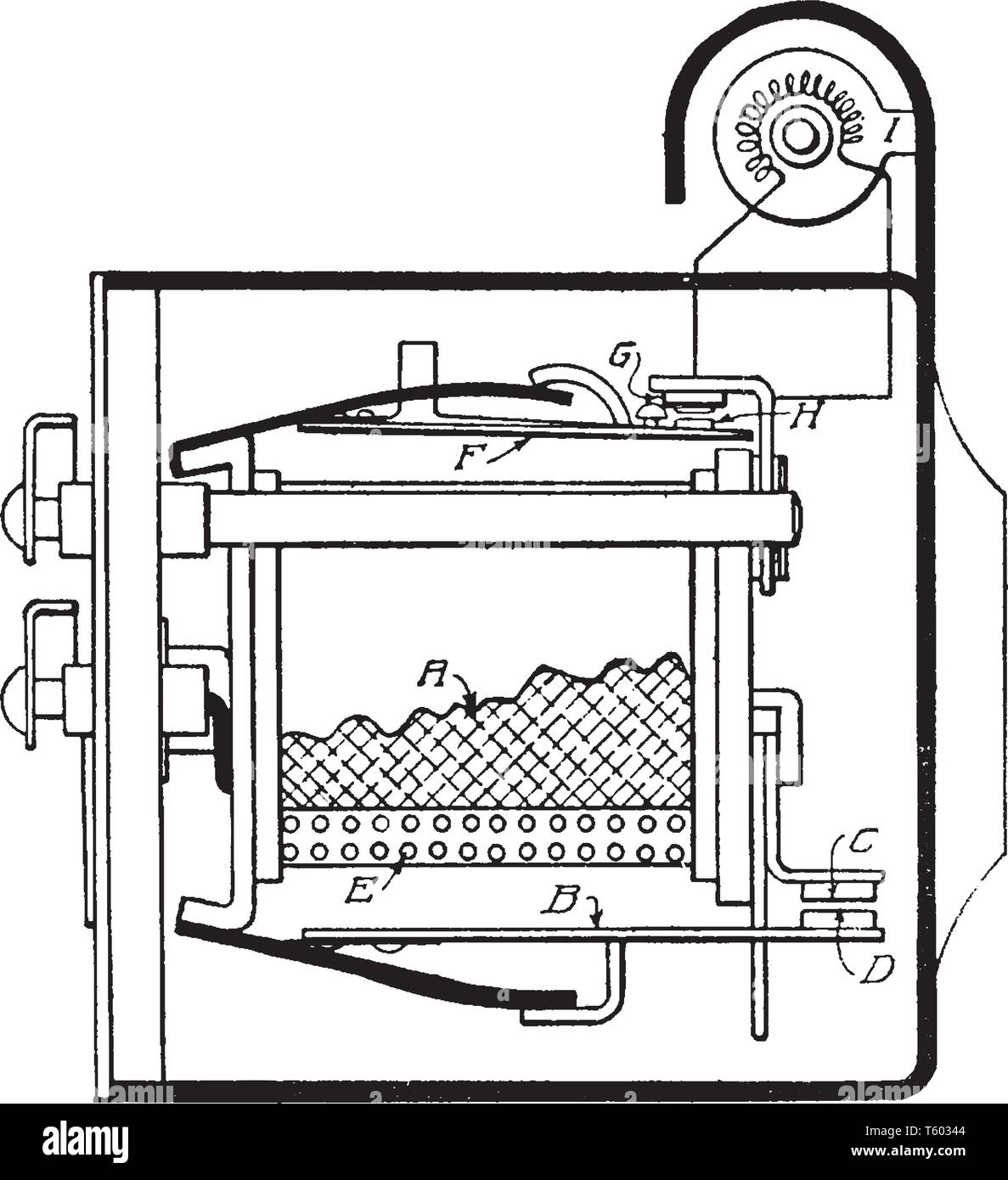 Dyneto Sectional view showing details of Dyneto regulator cut out ...