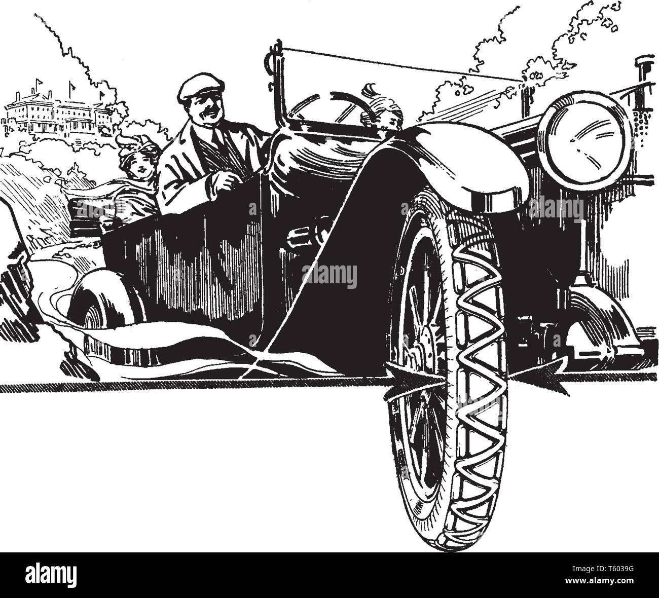 Antique automobile drawing hi-res stock photography and images - Alamy