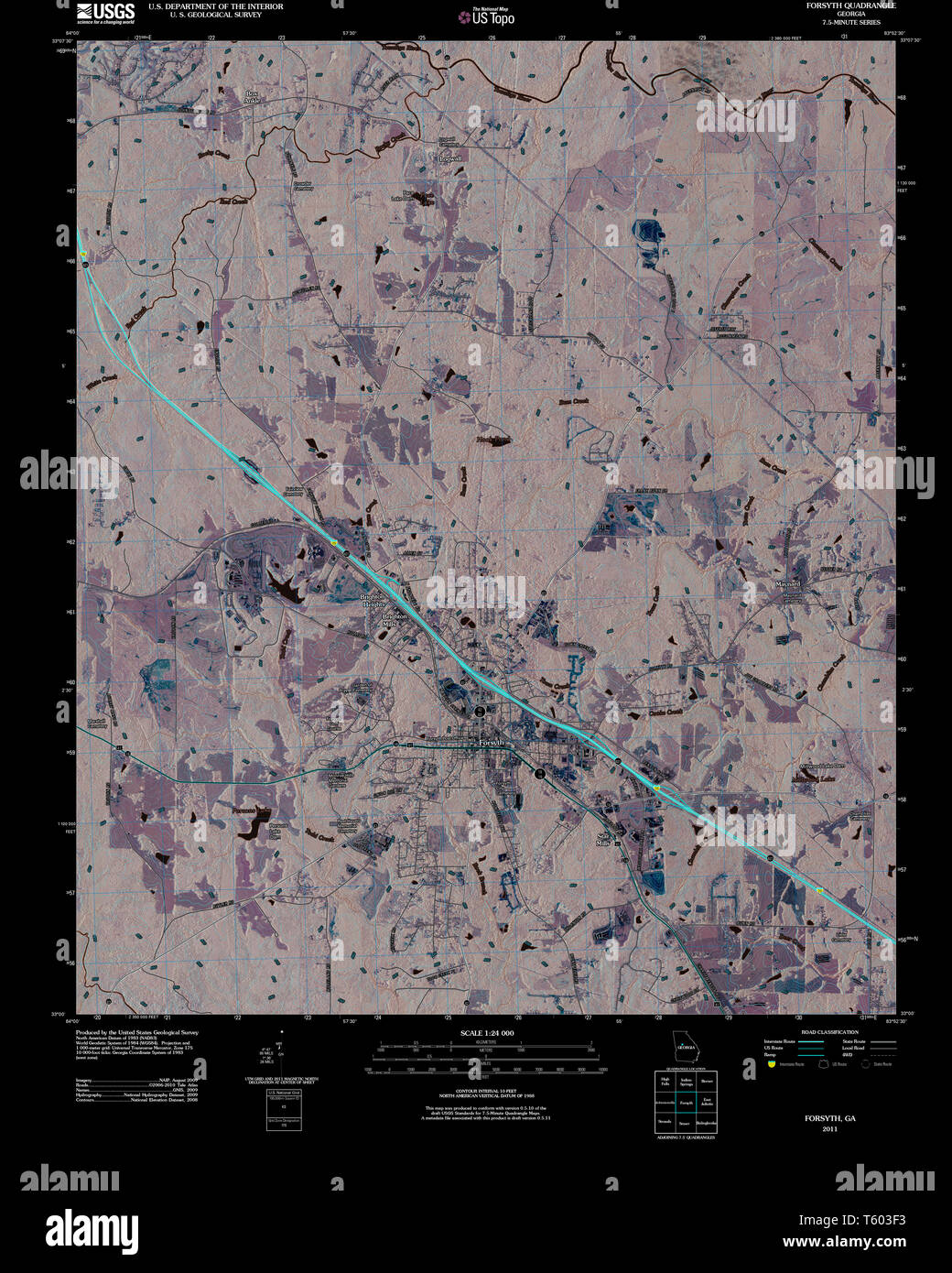 Map of forsyth hi-res stock photography and images - Alamy