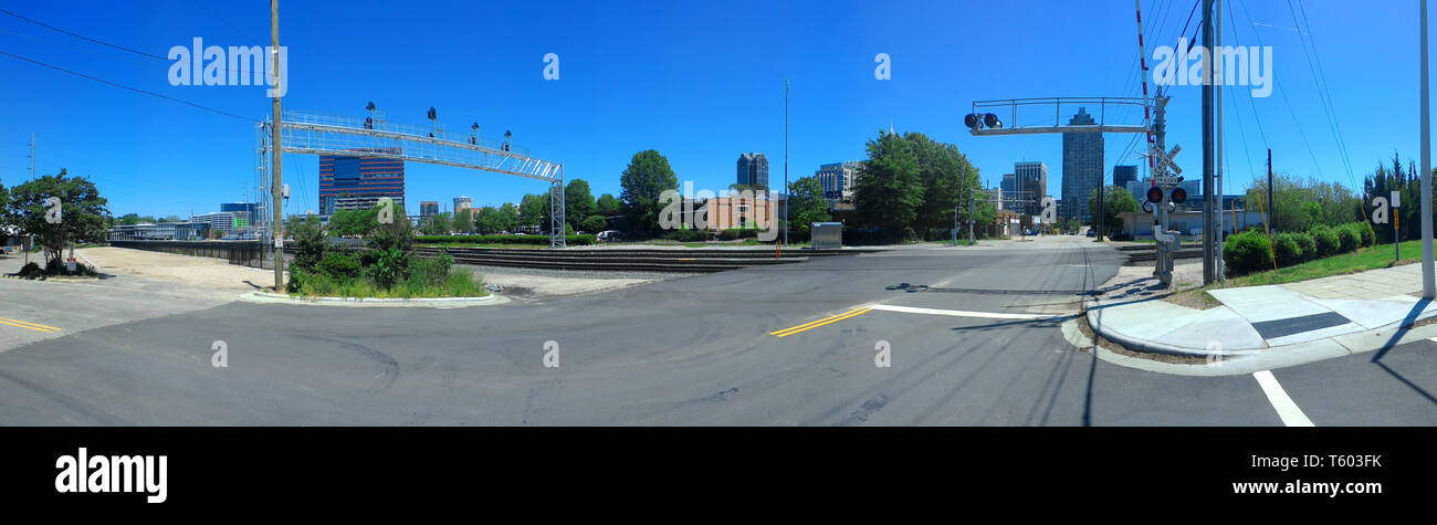 Railroad crossing in the Boylan Heights neighborhood just east of ...