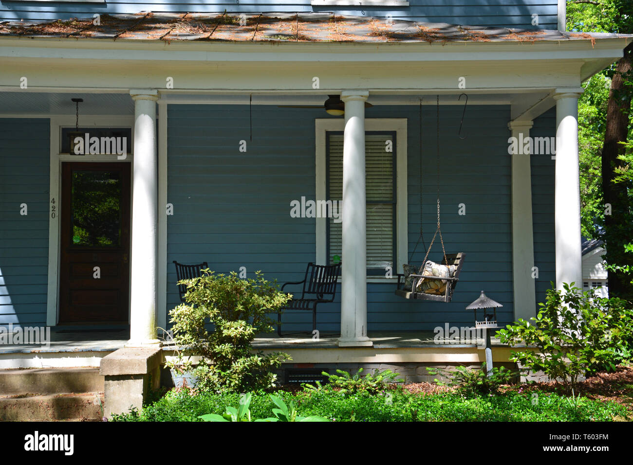Charming front porch on a vintage bungalow in the Boylan Heights ...