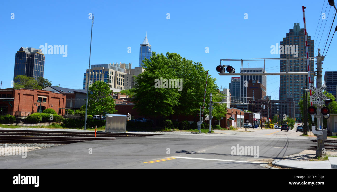 Railroad crossing in the Boylan Heights neighborhood just east of ...