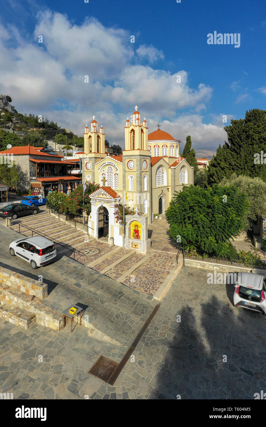 Greece, Rhodes, West Side, Monastery of Agios Pantaleimonas Stock Photo ...