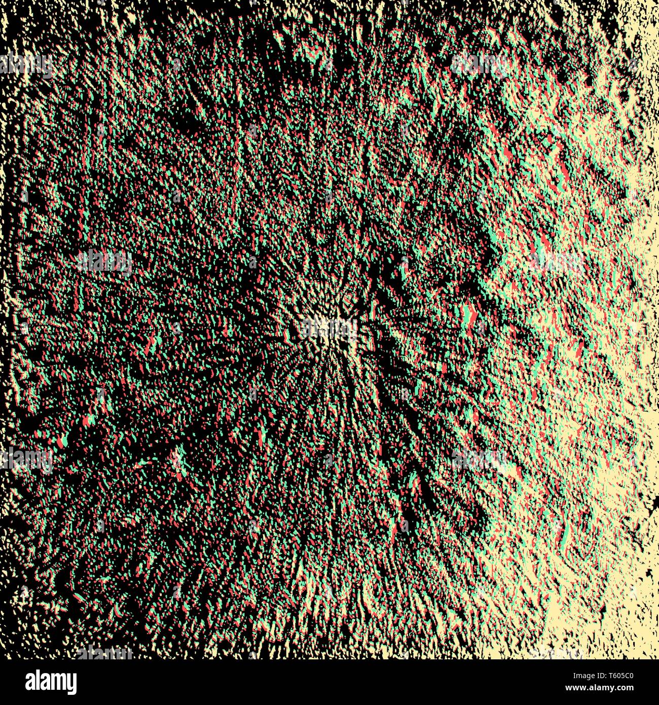 vector colored anaglif volumetric effect grunge scratch rough surface ...