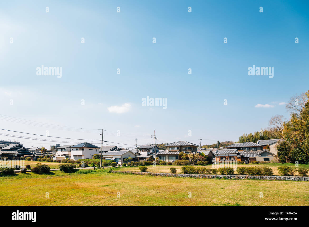 Japanese countryside village and blue sky in Nara, Japan Stock Photo ...