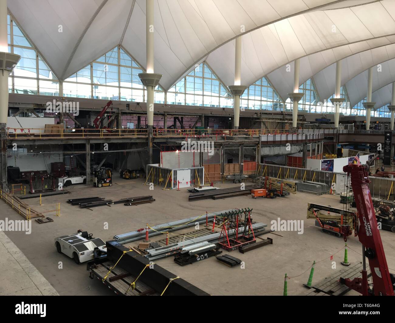 Construction at the Denver International Airport (DEN) Great Hall ...