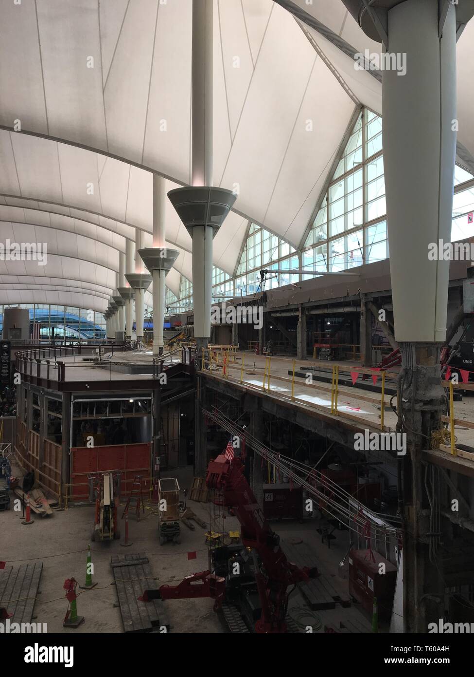 Construction at the Denver International Airport (DEN) Great Hall ...