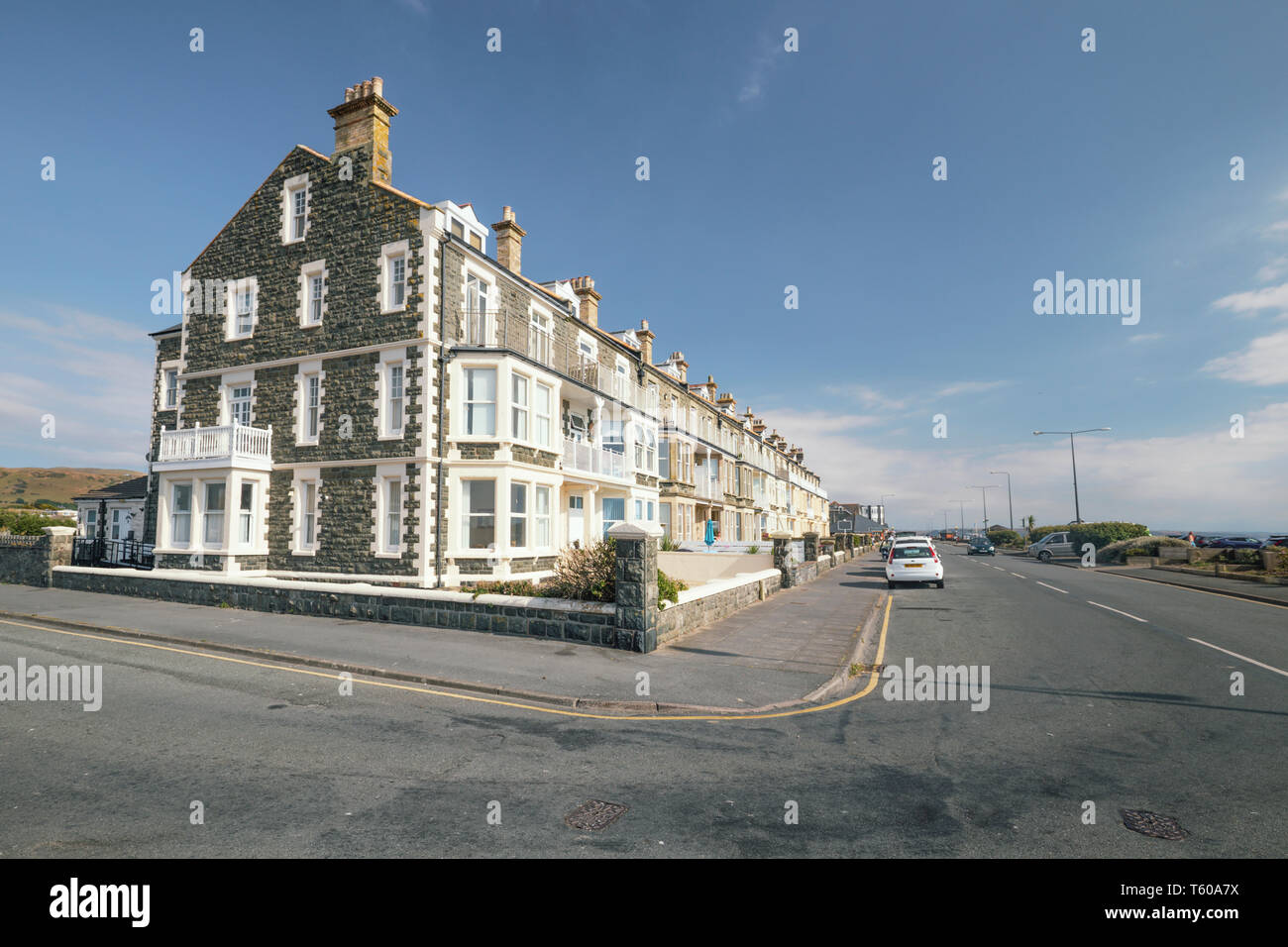 TYWYN, WALES, UNITED KINGDOM - 14 JUL 2018: Architecture of coastal ...