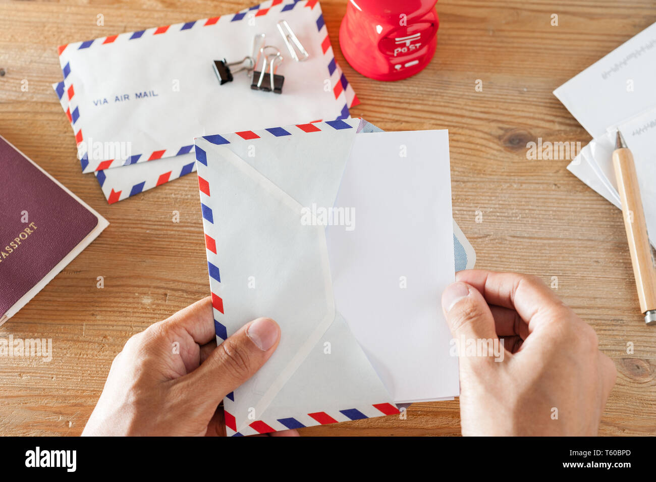 Old postage envelope hand hi-res stock photography and images - Alamy