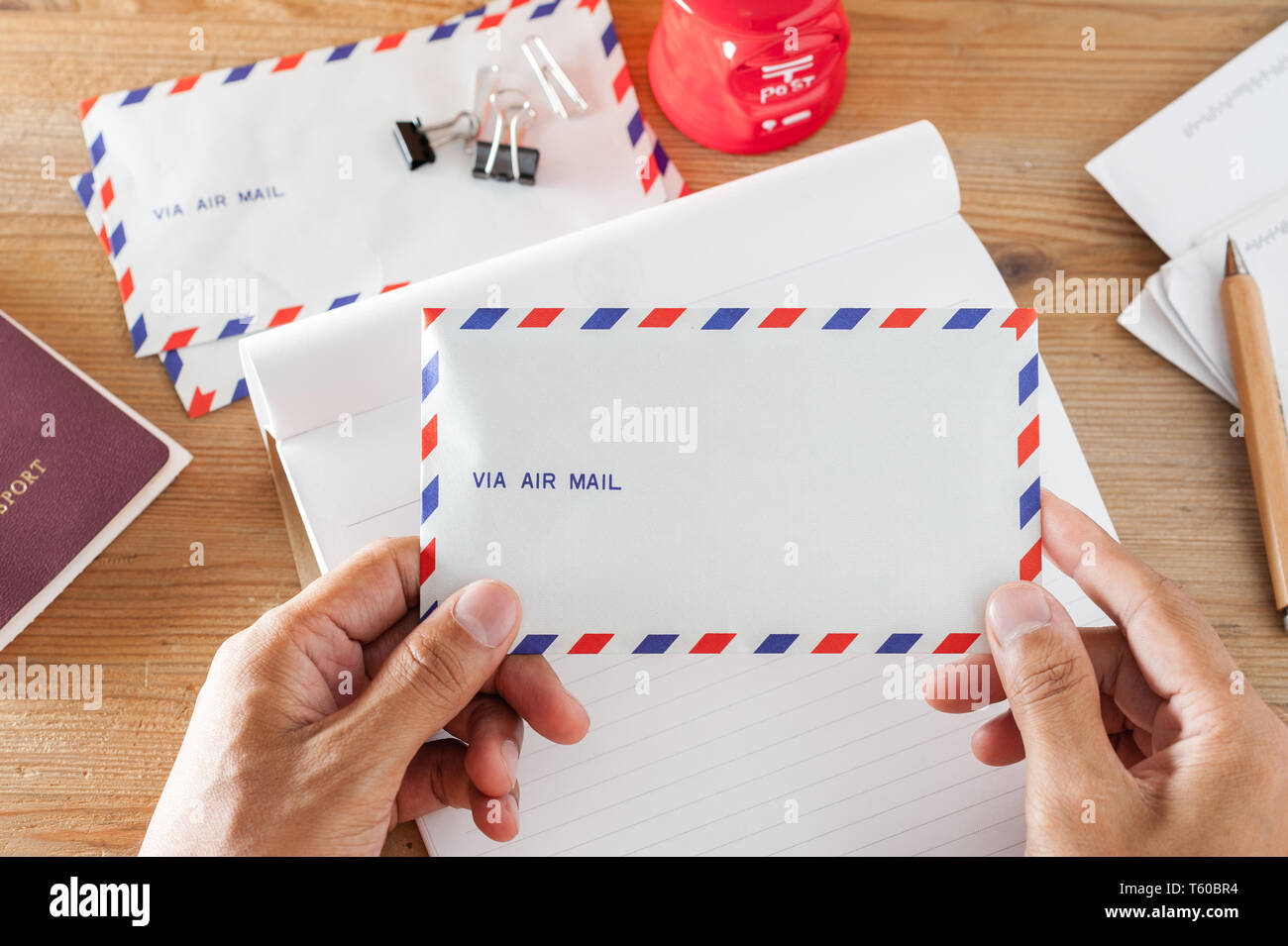 Old postage envelope hand hi-res stock photography and images - Alamy