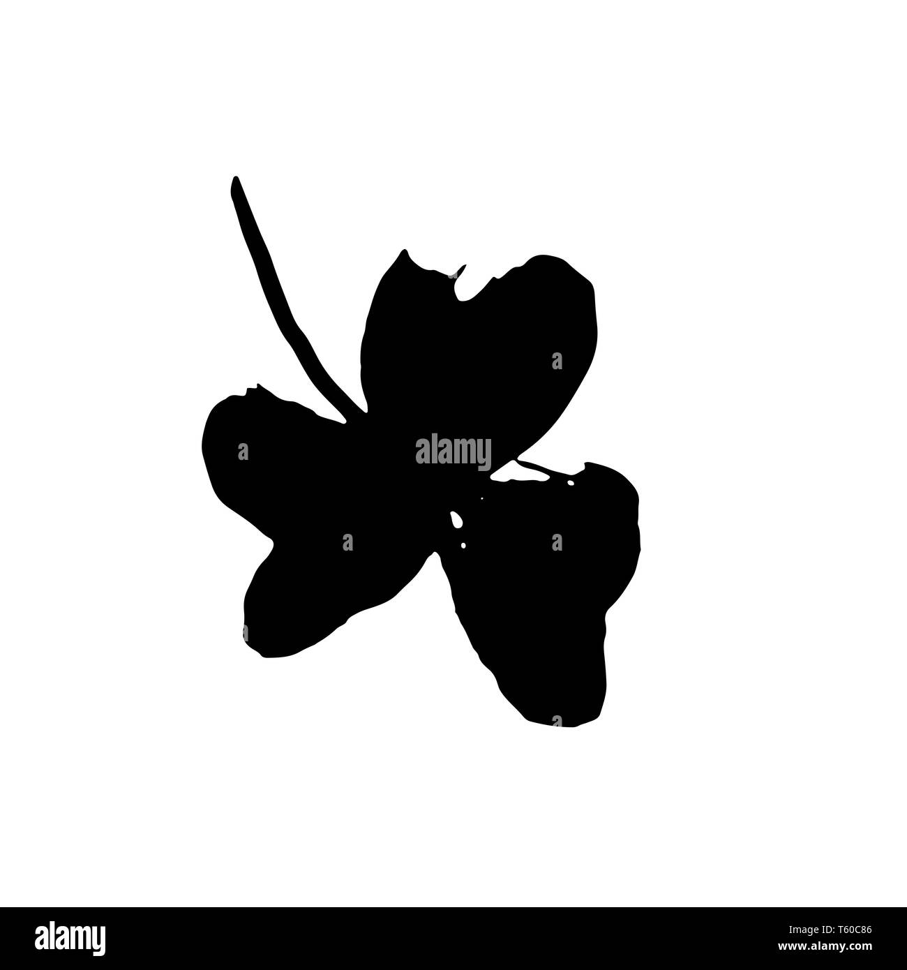 Clover icon. Grunge vector dry brush illustration Stock Vector Image ...