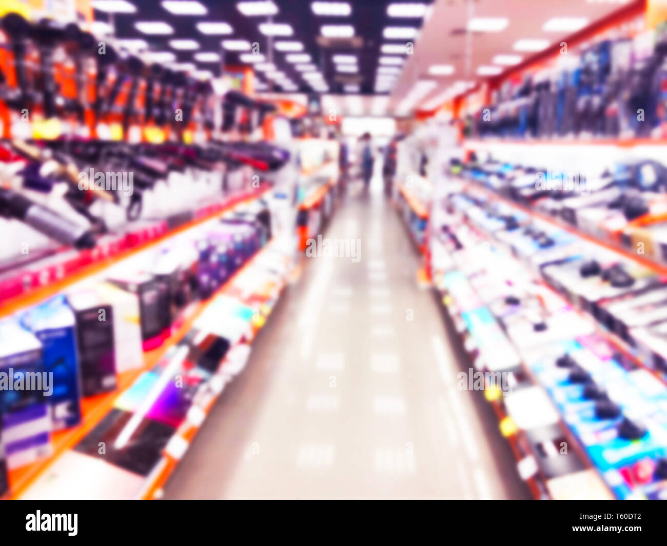 Abstract blur background with mobile store boutique in shopping mall ...
