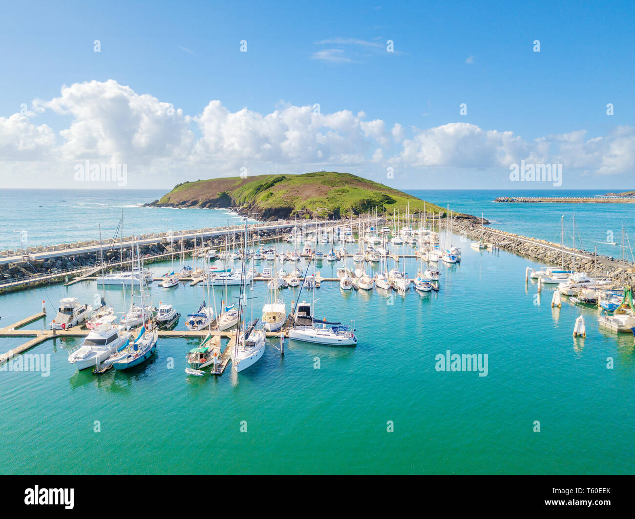 An aerial view of Coffs Harbour beach and harbour Stock Photo - Alamy
