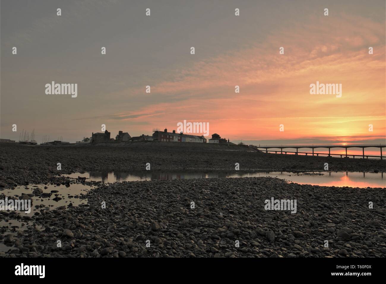 UK Roa Island, Rampside, Barrow In Furness, Cumbria UK. Sunrise from ...