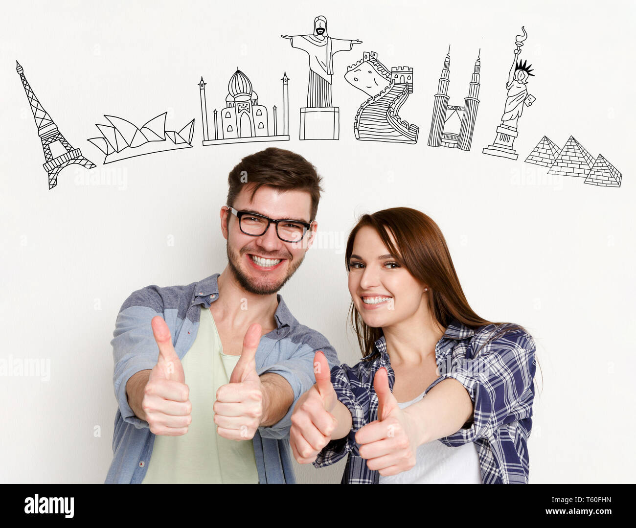 Happy traveling together concept Stock Photo - Alamy