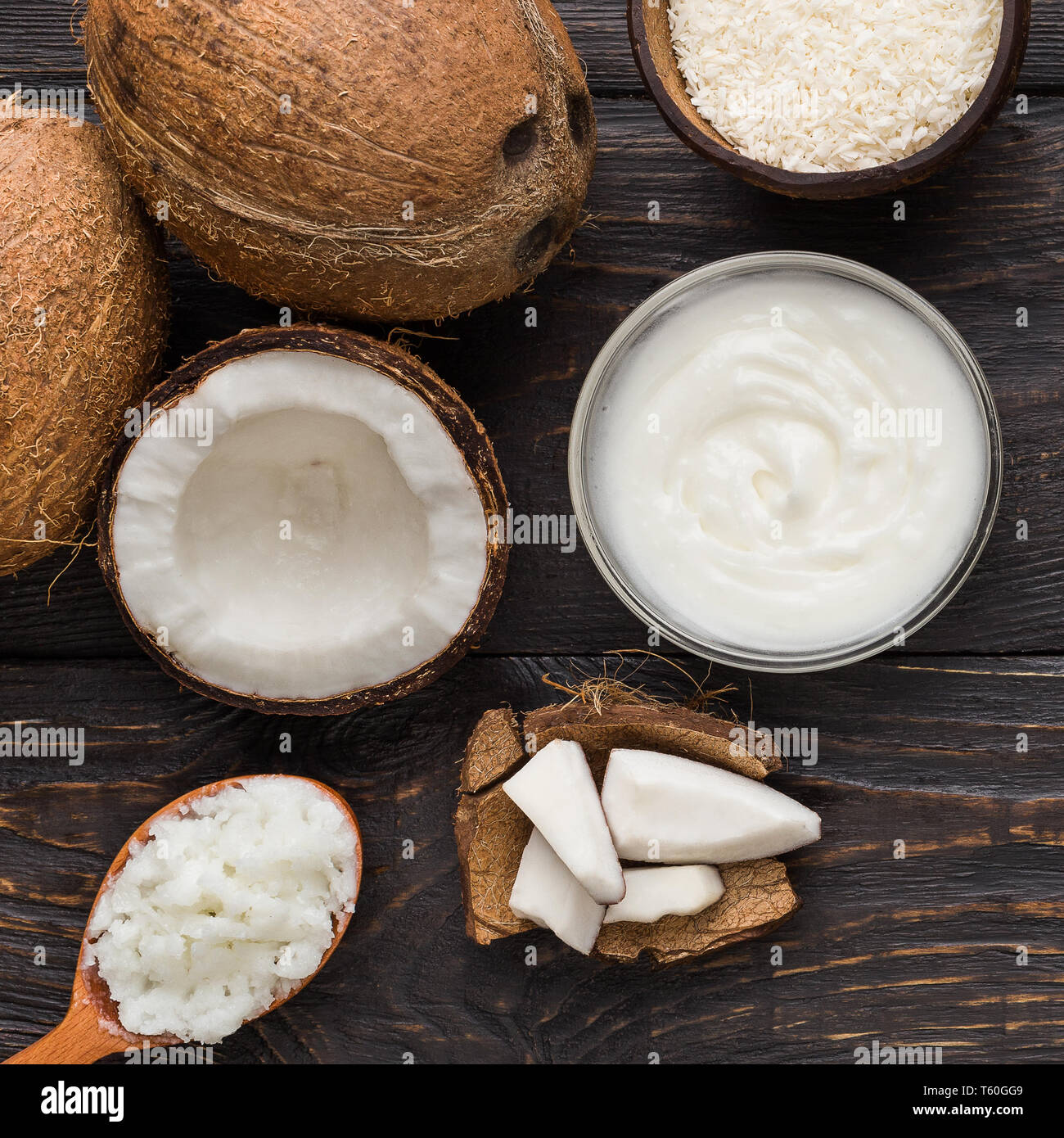 Cooking with coconut concept Stock Photo - Alamy