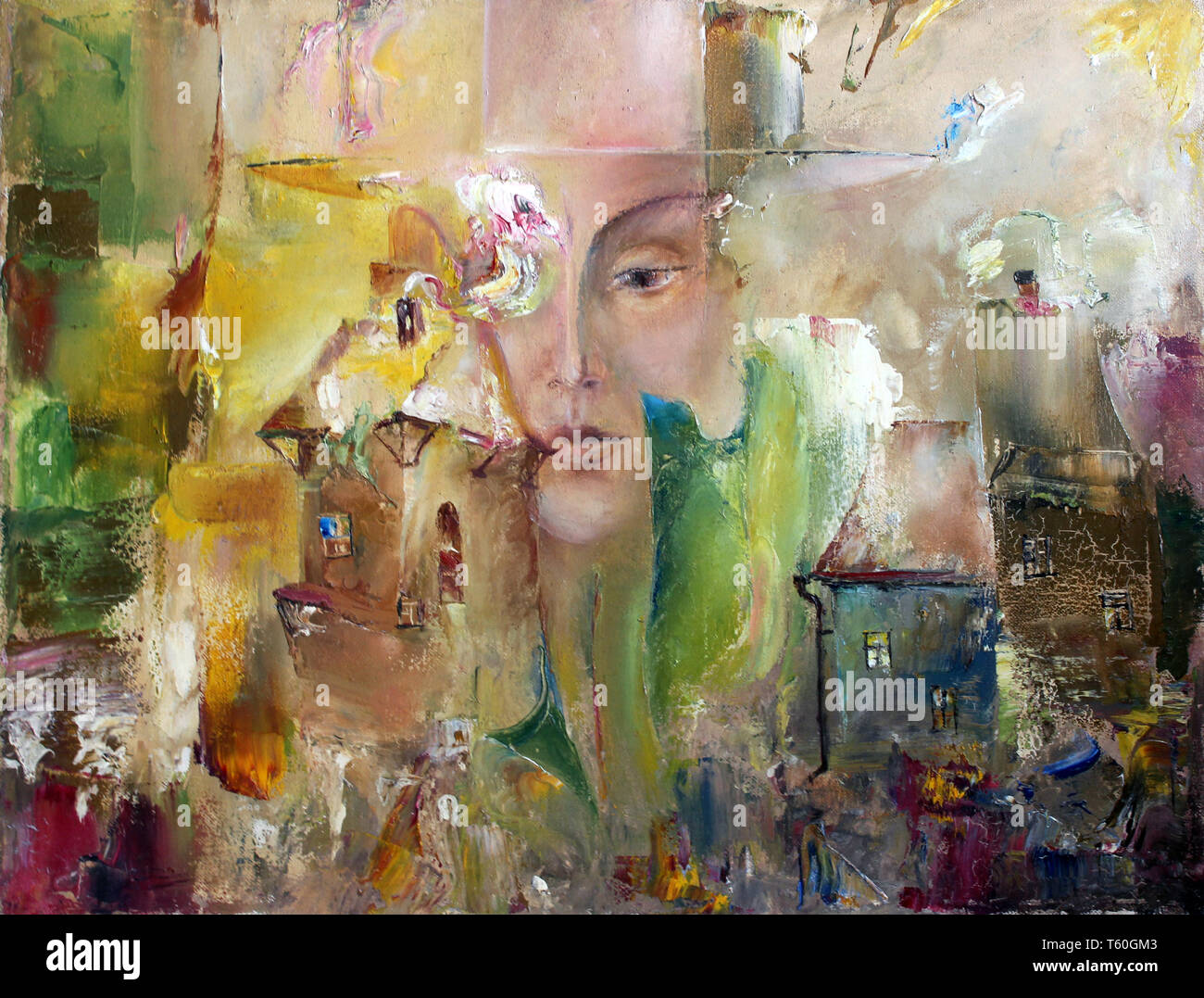 The man in the top hat. Oil painting, drawn by hand Stock Photo - Alamy