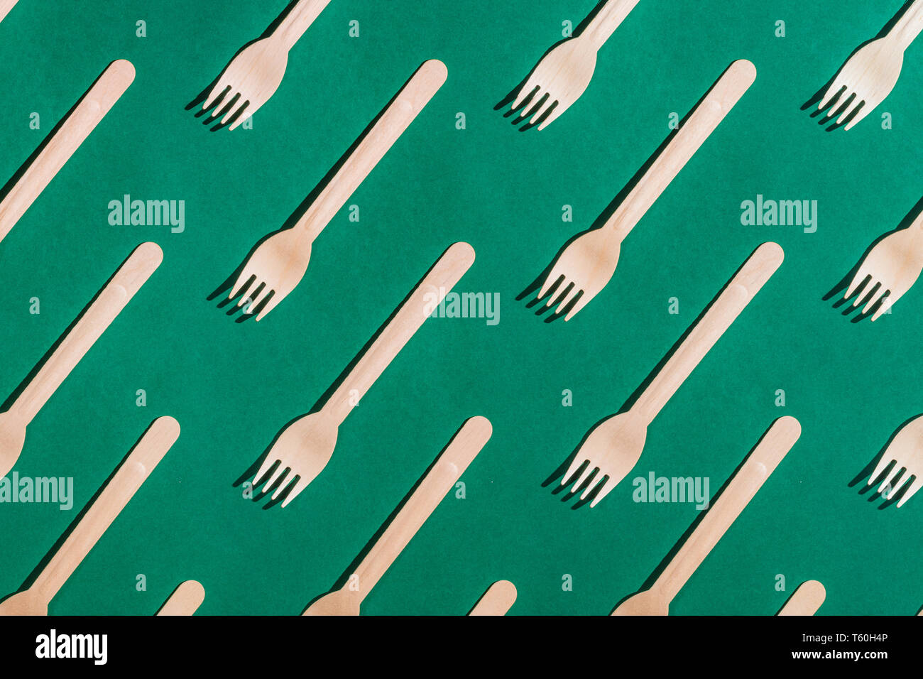 set of wooden forks for souvenirs, top view photo Stock Photo - Alamy