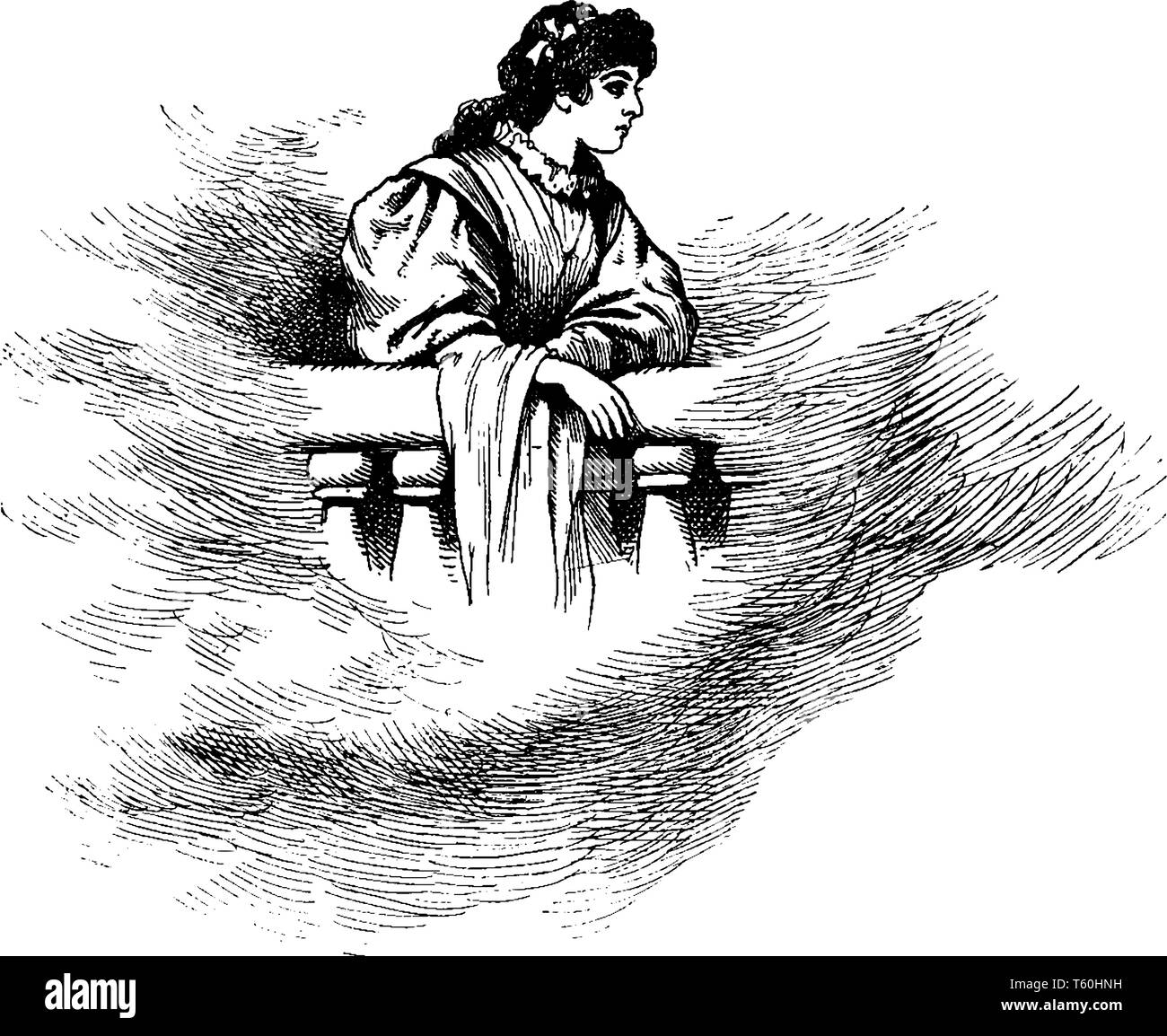 Woman at the balcony Stock Vector Images - Alamy