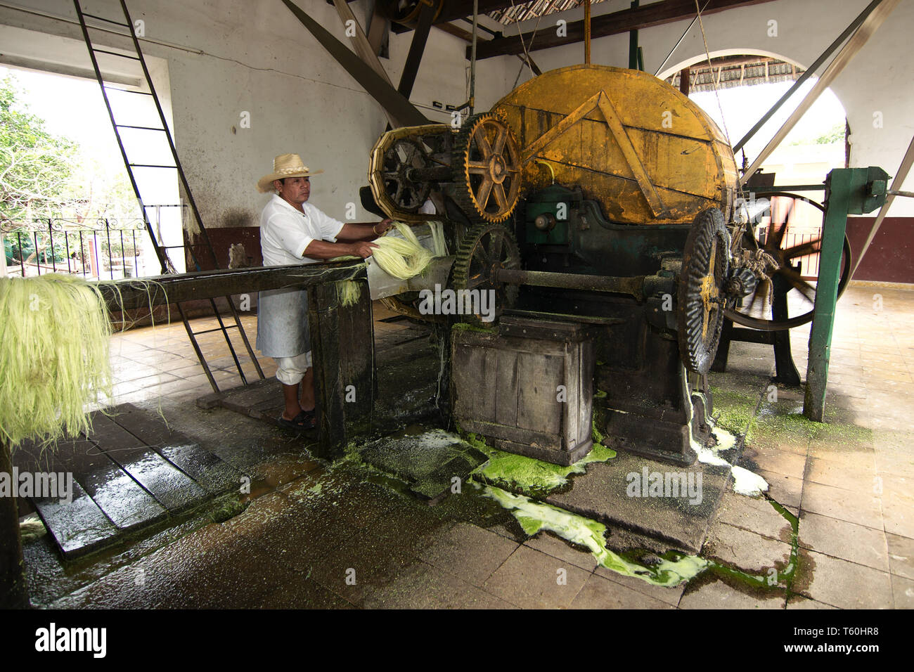 Tecoh, Yucatan, Mexico - 2019: Demonstration of the traditional method ...