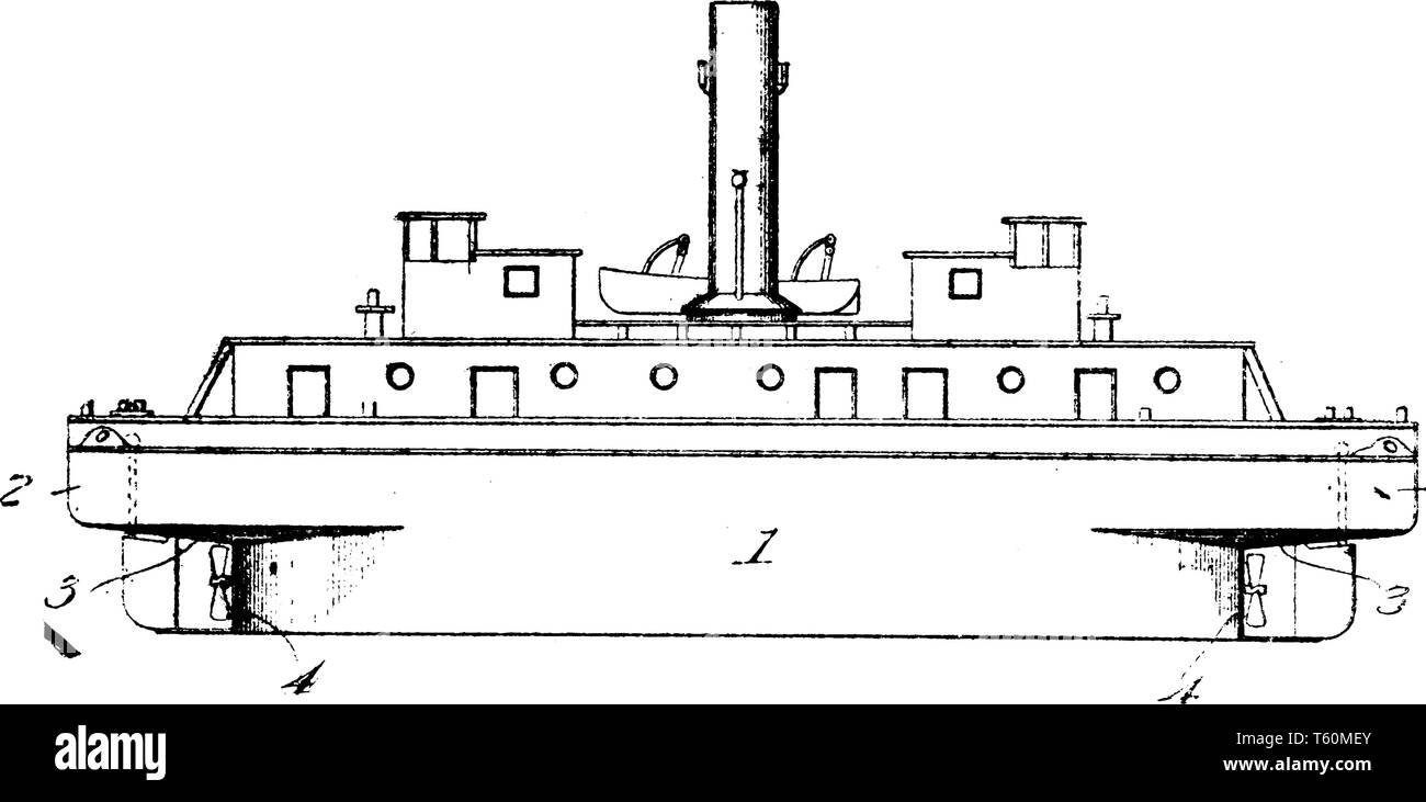 Small boat with a larger boat Stock Vector Images - Alamy