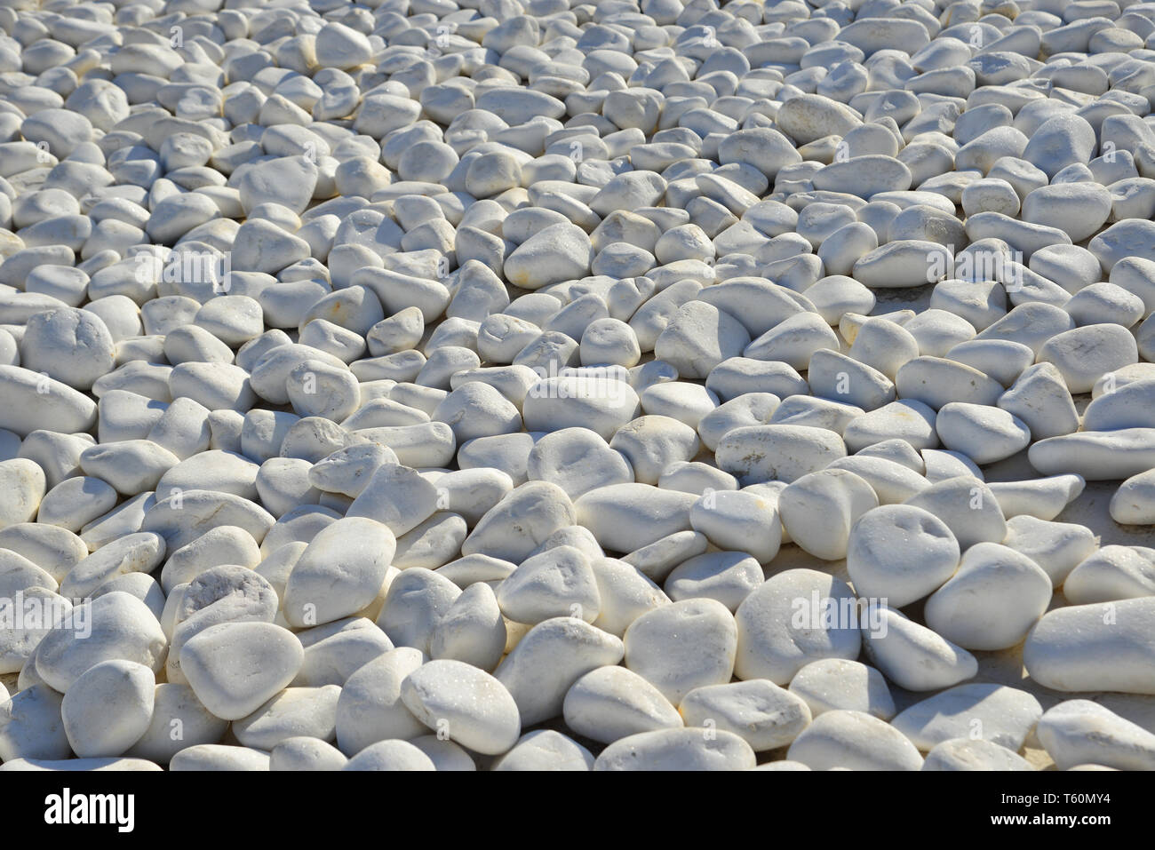 White stones pebbles for decoration at luxury sea view resort on ...