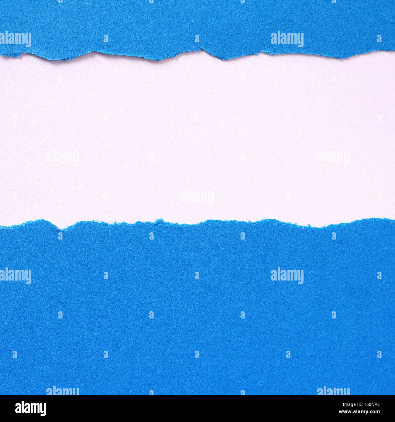 Torn blue paper strip untidy edge border frame vertical Stock Photo - Alamy