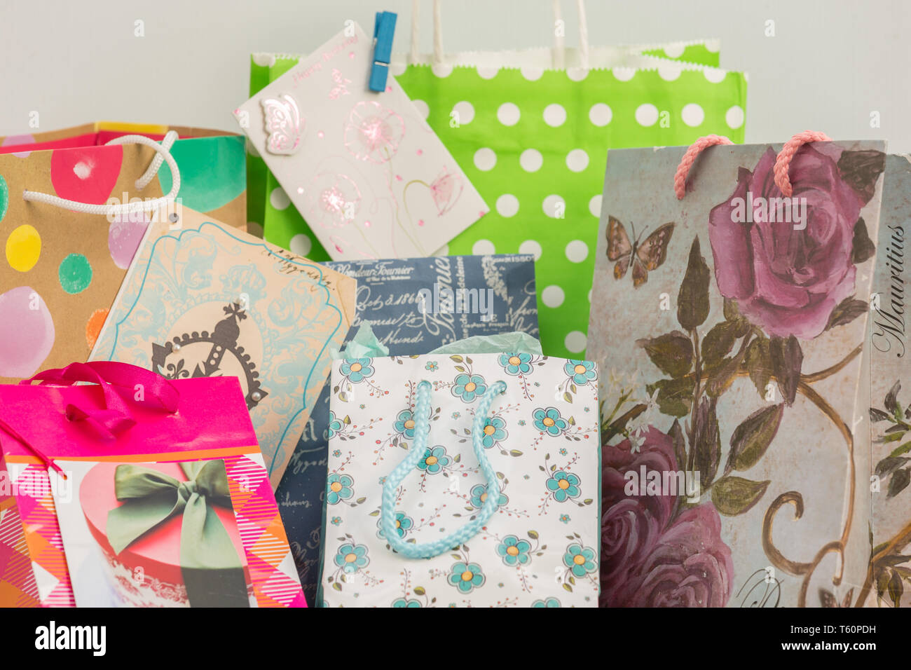 Different colour bags hi-res stock photography and images - Alamy