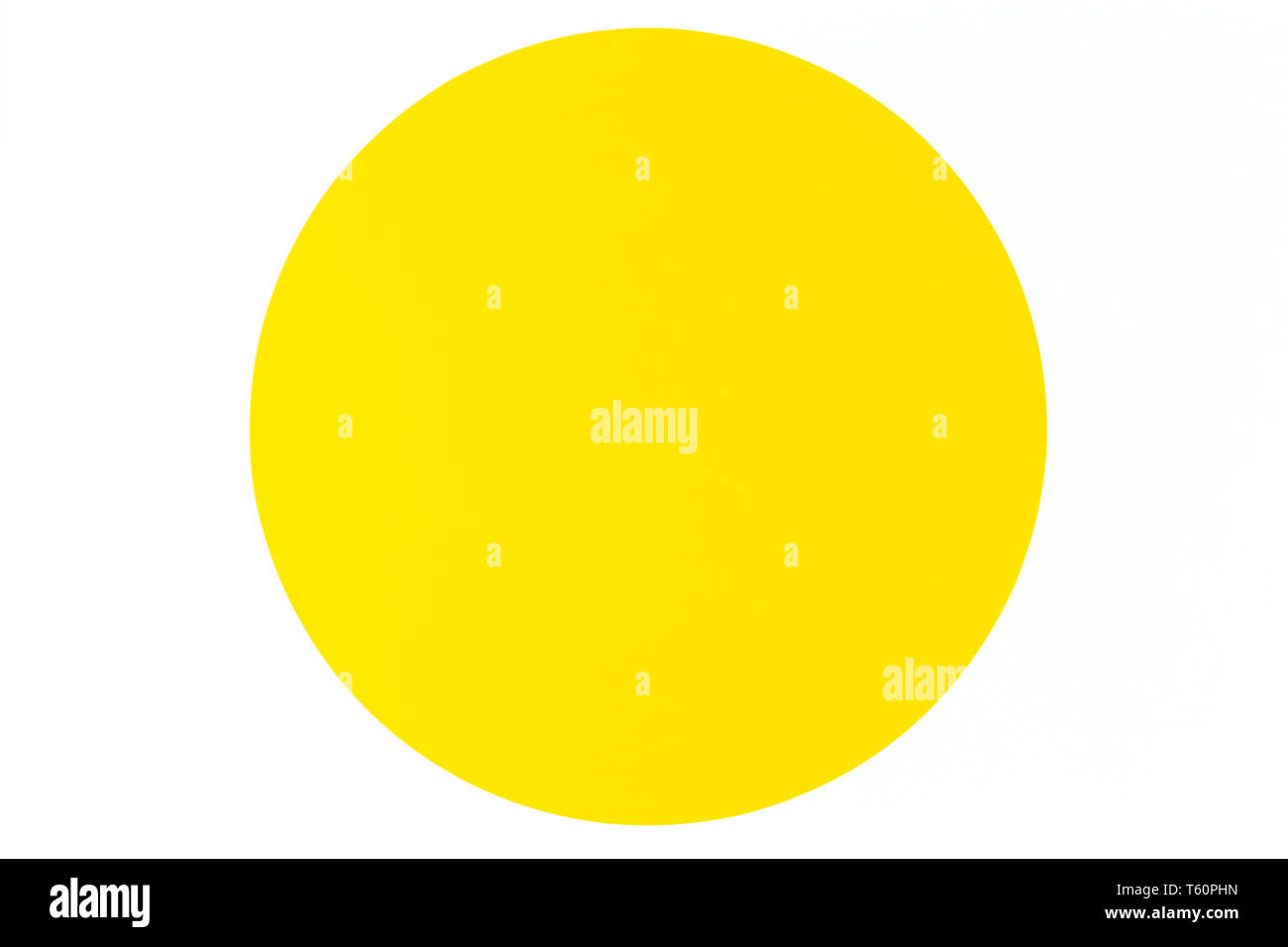 Abstract minimal color paper background. Yellow round circle on white ...
