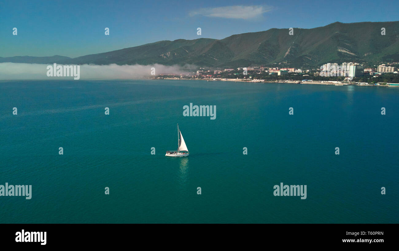 sailboat in the sea Bay Stock Photo - Alamy