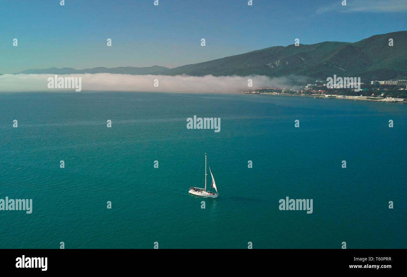 sailboat in the sea Bay Stock Photo - Alamy