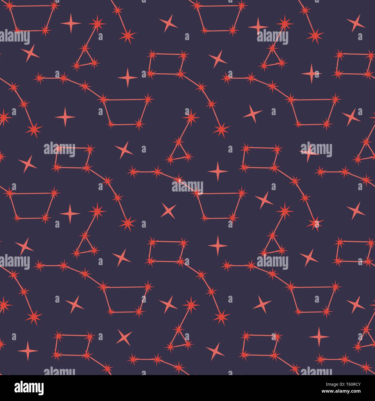 Seamless vector pattern with constellations. Space exploration ...